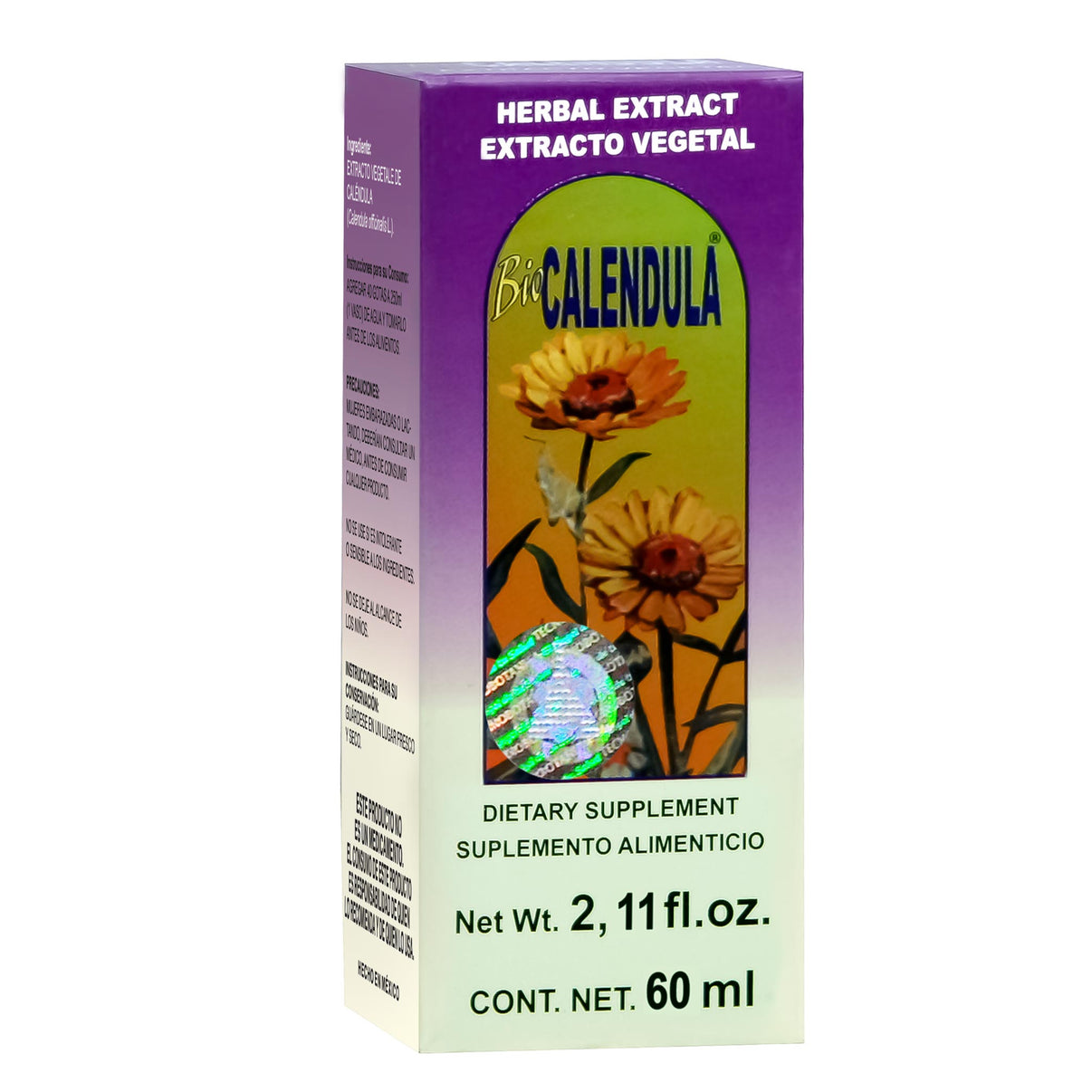 Extracto vegetal BIOCALENDULA ® flor de caléndula caja frasco gotero 6 ...