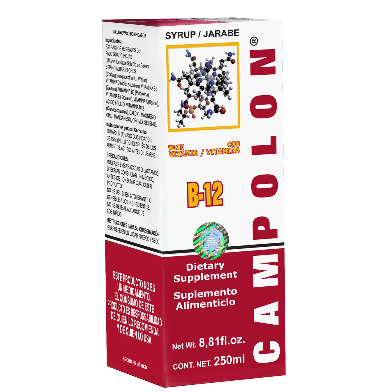 Jarabe CAMPOLON ® vitamina B12 caja frasco 250ml – El Ángel de tu Salud