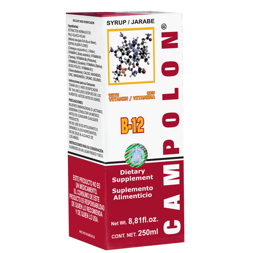 Jarabe CAMPOLON ® vitamina B12 caja frasco 250ml – El Ángel de tu Salud